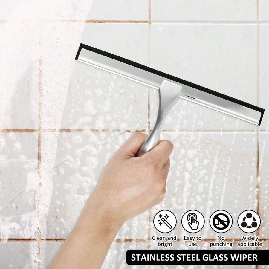 Stainless Steel Shower Squeegee Glass Window Squeegee Quick Drying ...