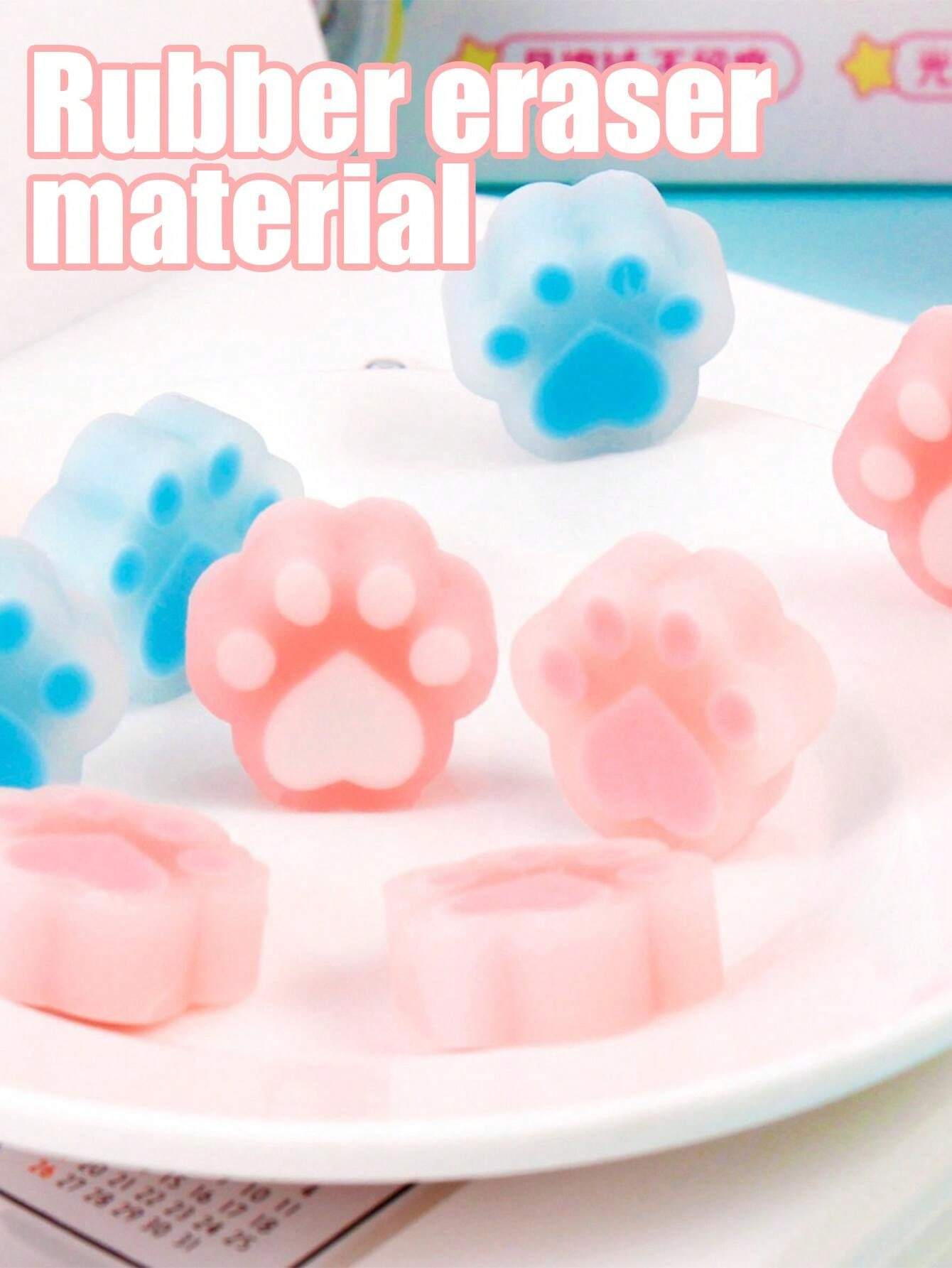 1pc Cat Paw Cute Eraser Girl Pencil Eraser Student Rubber Cartoon Pen ...