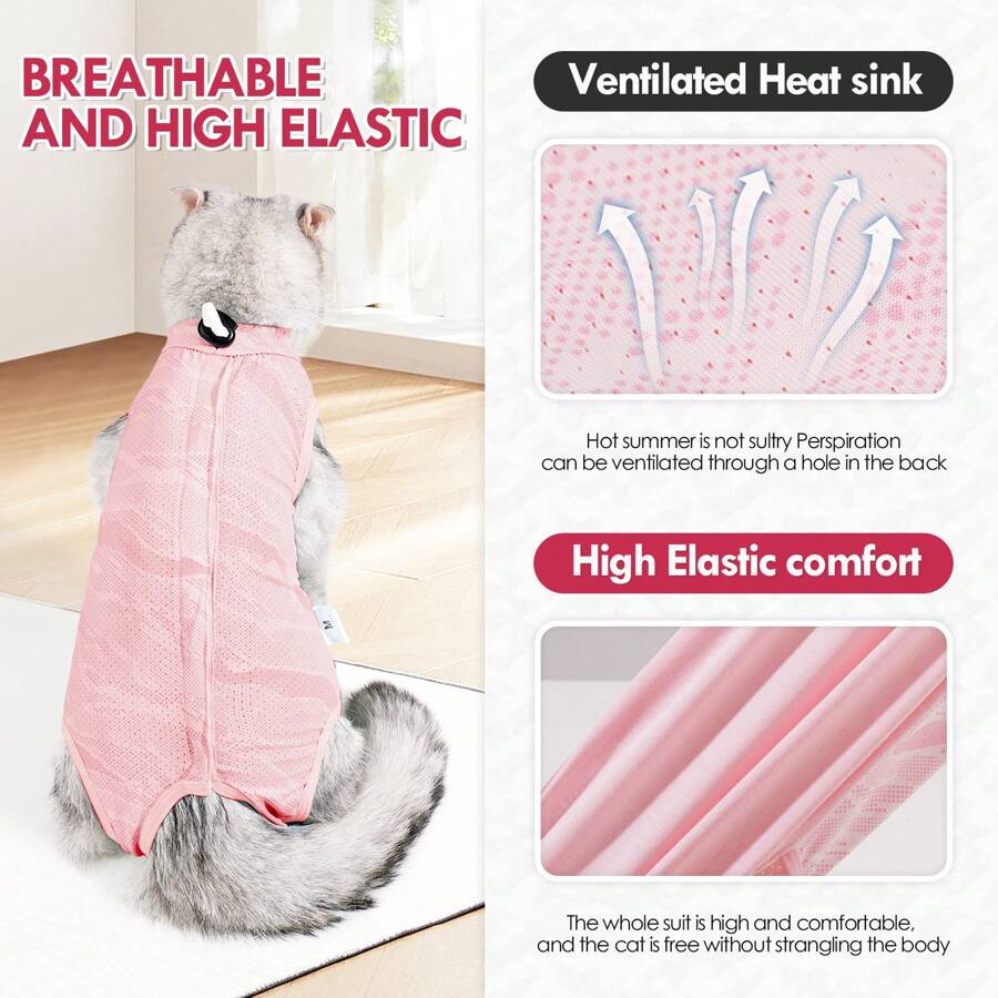 Katzen Post-Operations Erholungskleidung aus Eis-Seide, atmungsaktiv ...