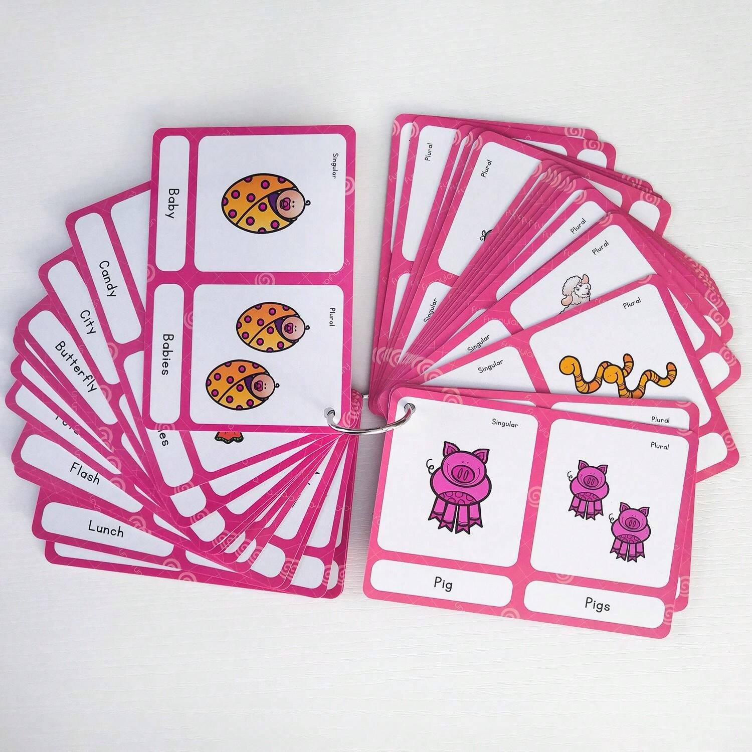 70 Groups Singular And Plural Nouns English Grammar Learning Cards ...
