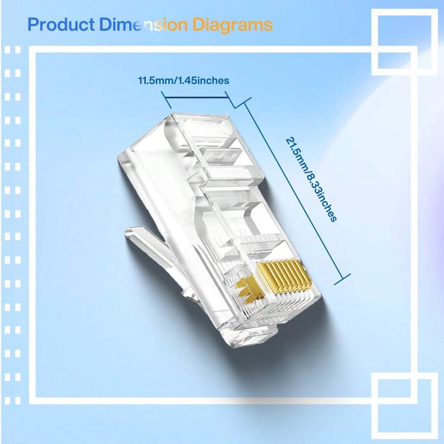 Kosky 100PCS/ JAR Cat 6 Pass Through RJ45 Connectors( Cat 6 Ends/ Cat6 ...