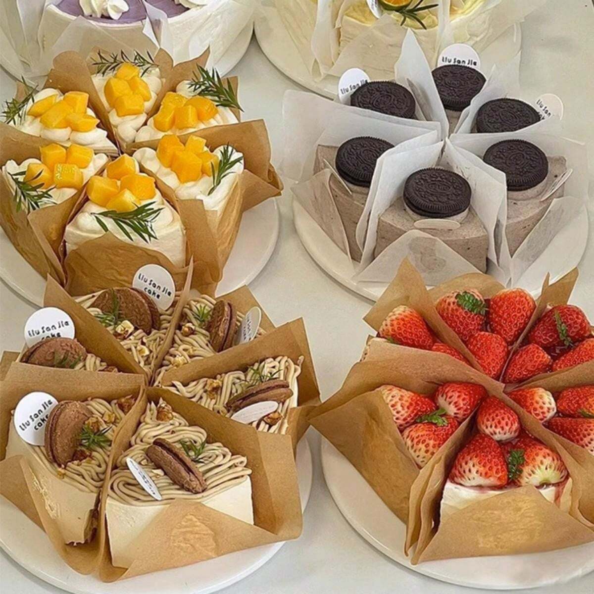 100pcs Cake Roll Separator Paper, Basque Tiramisu Cake Slicer Sheets ...