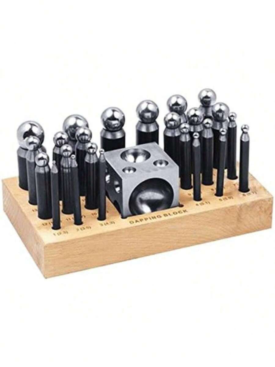 26 Piece Dapping Doming Punch Block Set 2.3 Mm To 25 Mm Jewelry Making ...