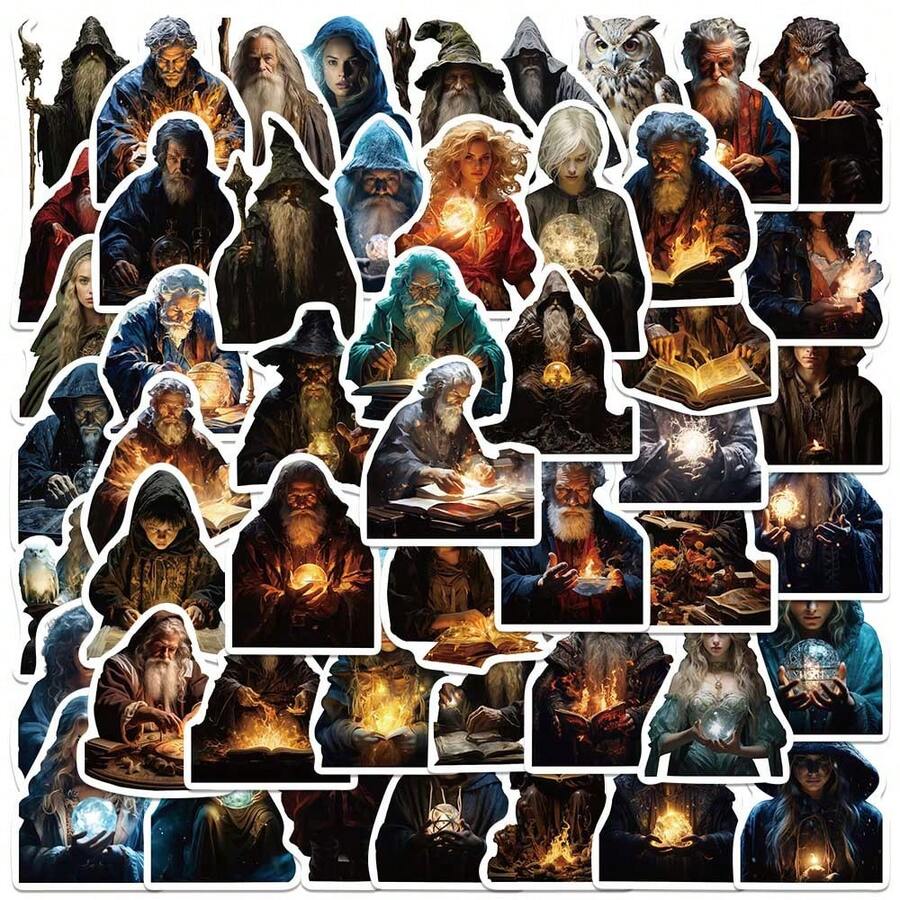 50Pcs Wizard And Mage Stickers For Travel Car Motorcycle Water Bottles ...