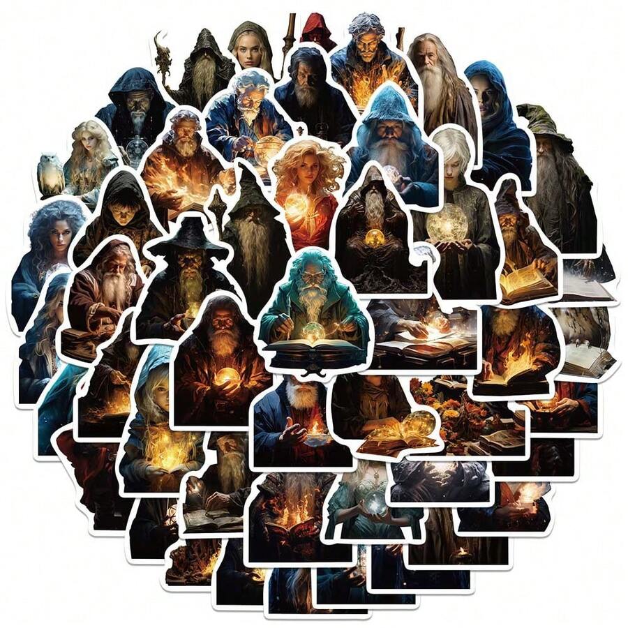 50Pcs Wizard And Mage Stickers For Travel Car Motorcycle Water Bottles ...