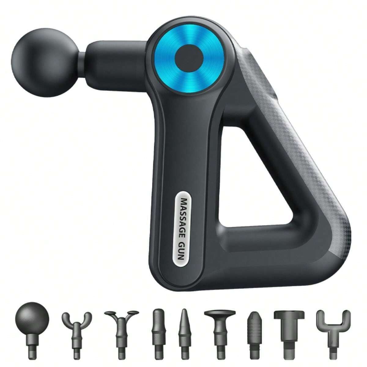 אקדח עיסוי משולש רטט חזק 9 הילוכים 9 ראשי עיסוי חשמלי נייד אקדח פאשיה ...