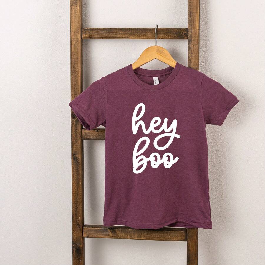 Hey Boo Cursive | Youth Short Sleeve Crew Neck | SHEIN USA