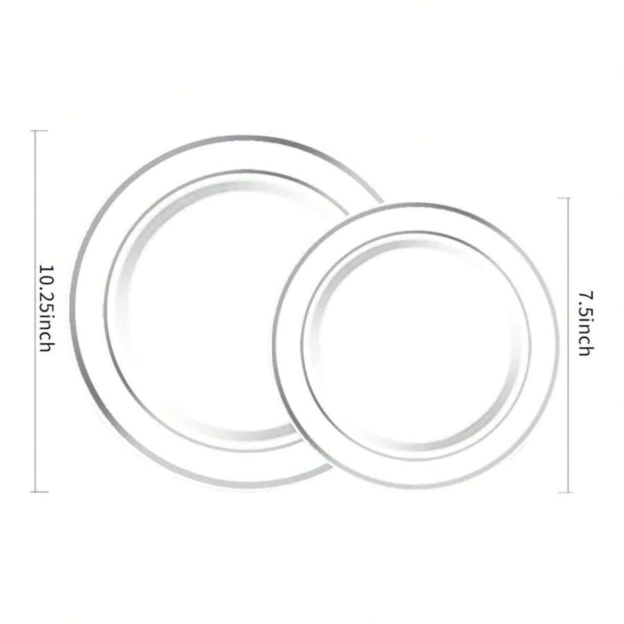 20 Peças Pratos de Festa com Prata, Incluindo Pratos de Jantar, Pratos ...