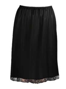 Womens Half Slips Underskirt Elastic High Waist Solid Color Satin Half ...