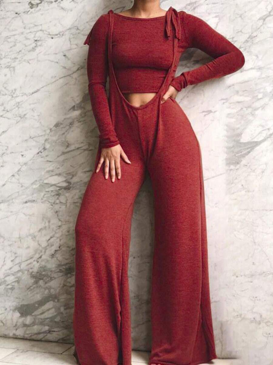 Cropped Top & Overalls Set | SHEIN USA