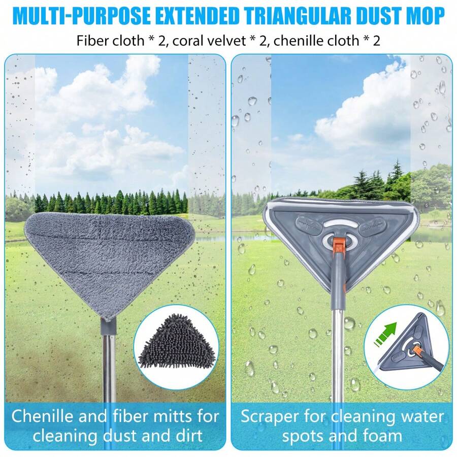 1set 82 Inch Wall Mop With Long Handle Wall Cleaning Mop With 39.8-82 ...