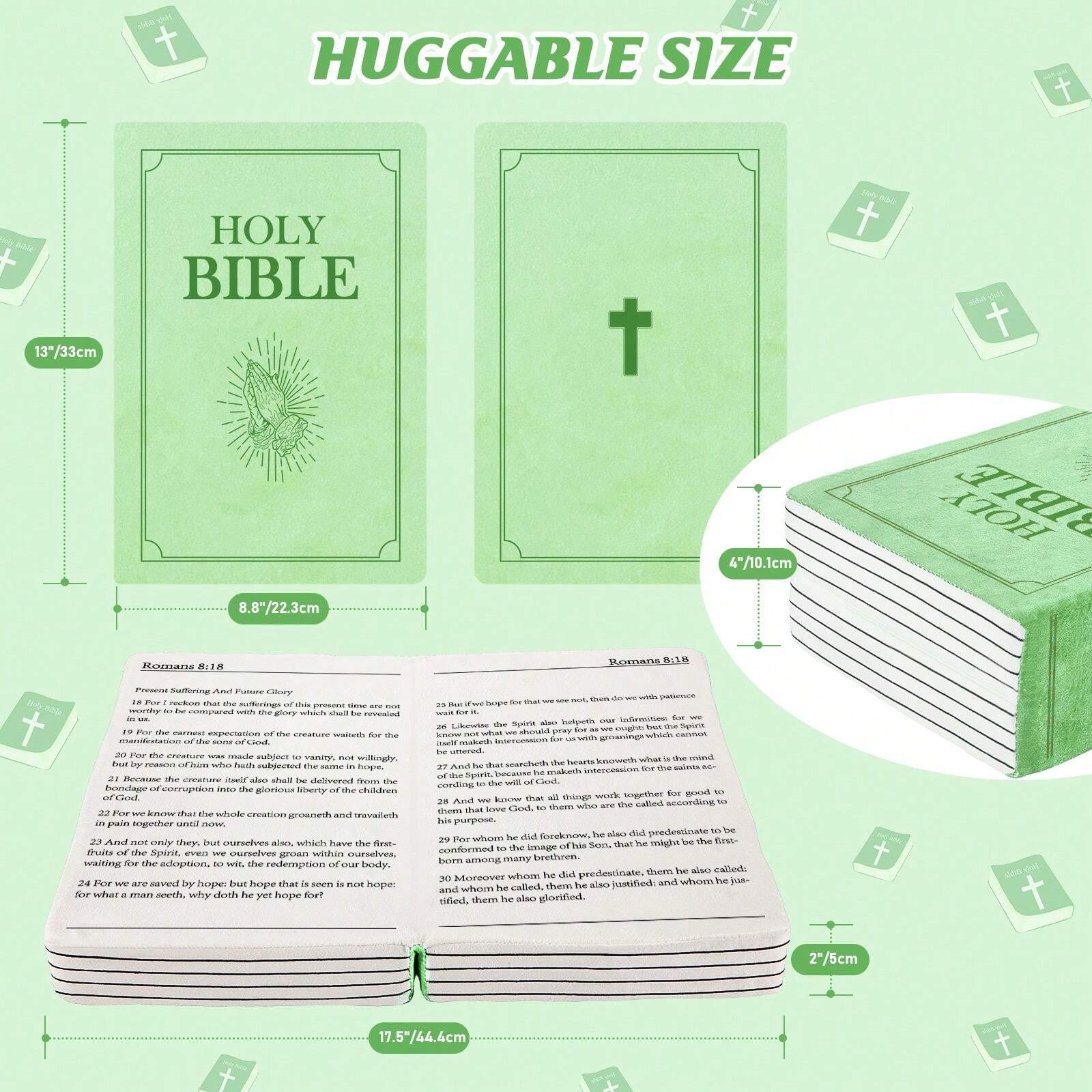 Romans 8:18 Green Stuffed Memory Sponge Bible Pillow Plush Toys Bible ...