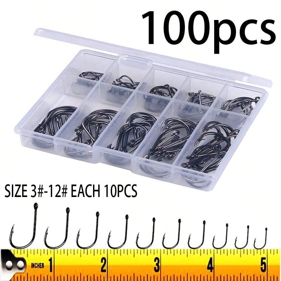 100pcs High Carbon Steel Small Spines With Holes, 10 Types Of Hooks ...