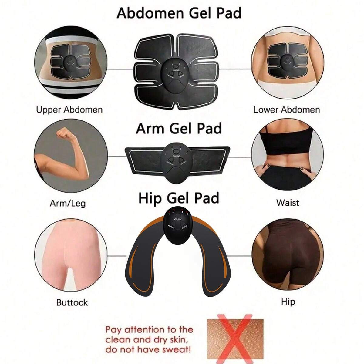 EMS Hip Muscle Stimulator Fitness Lifting Buttock Abdominal Arms Legs ...
