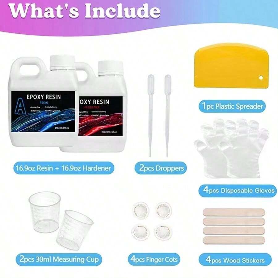 Kit de resina epoxi - Kit de resina epoxi transparente - Resina de arte sin amarilleo y sin ...