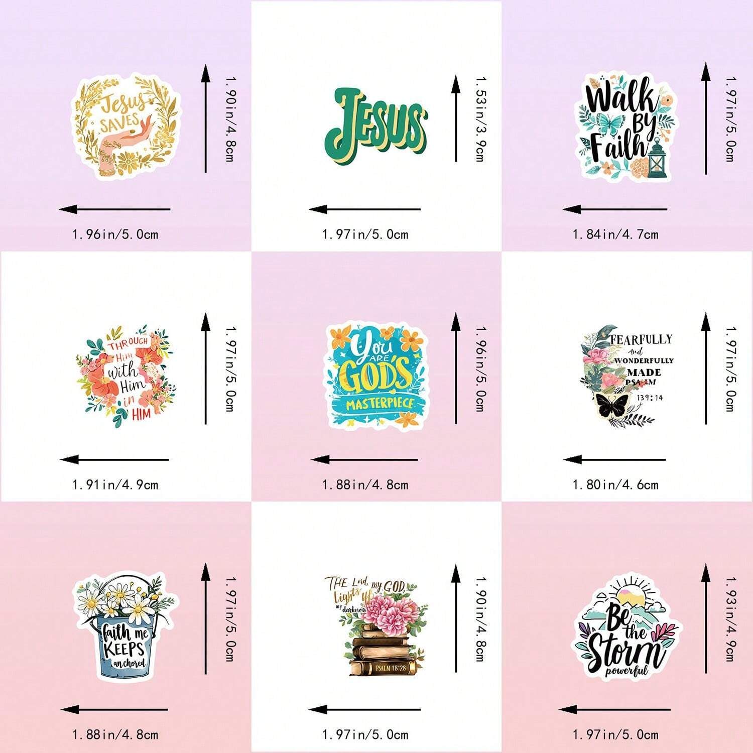 50 Inspirational Bible Verse Stickers - Art Storage And Transport ...