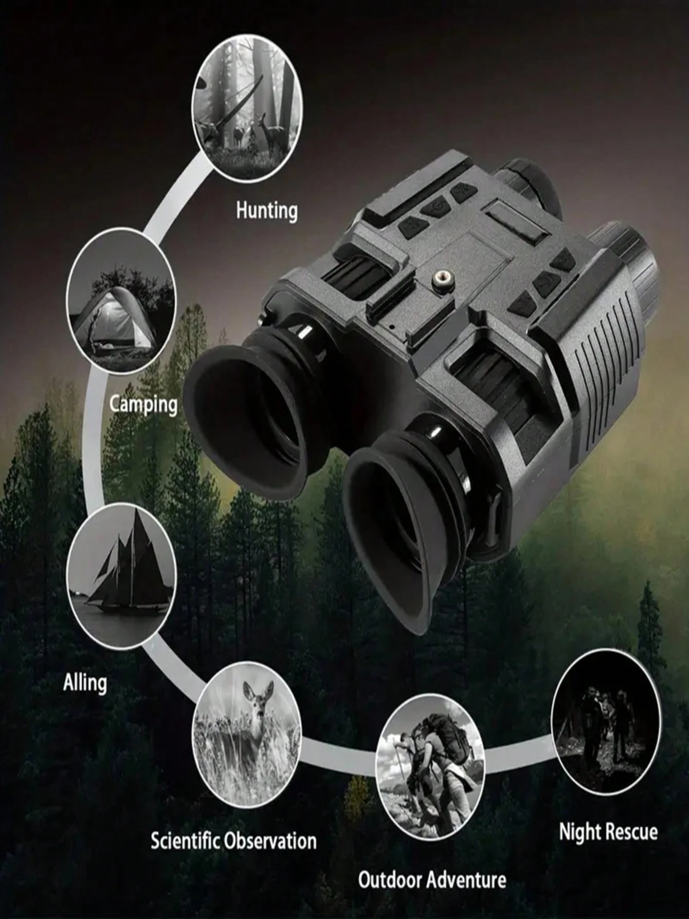 กล้องส่องทางไกล Night Vision อุปกรณ์ติดหมวกความละเอียด 1080p HD NV8000 ...