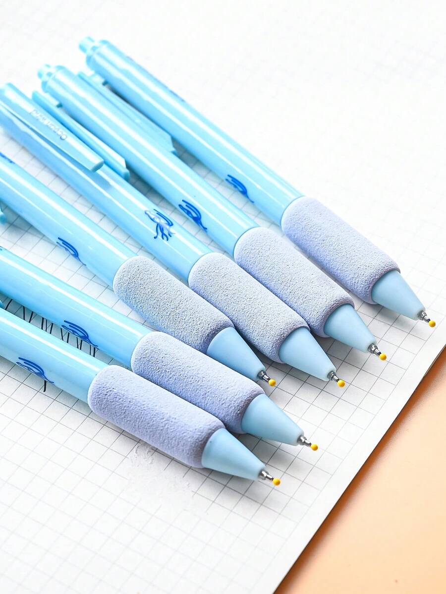 6 Neutral Pens 1 Quick-Drying Pen Cloud Grip Sheath Writing Pen Black ...