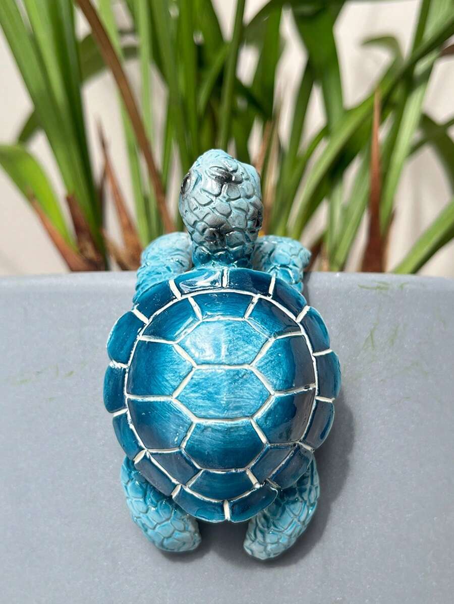 1pc Resin Sea Turtle Figurine Decoration, Coastal Theme Home Decor ...