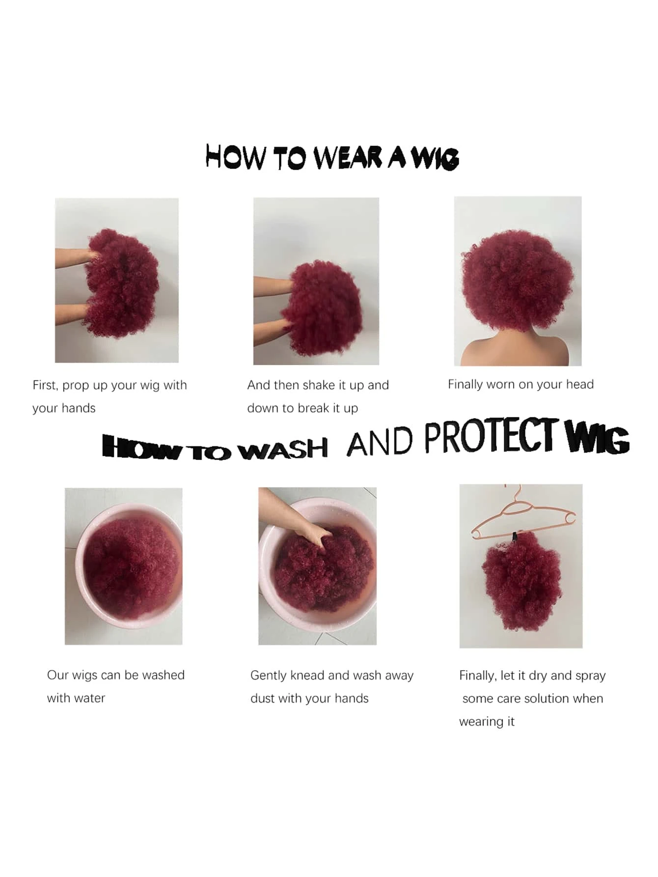 DZfirst Christmas Short Synthetic Afro Wigs For Black Women African ...