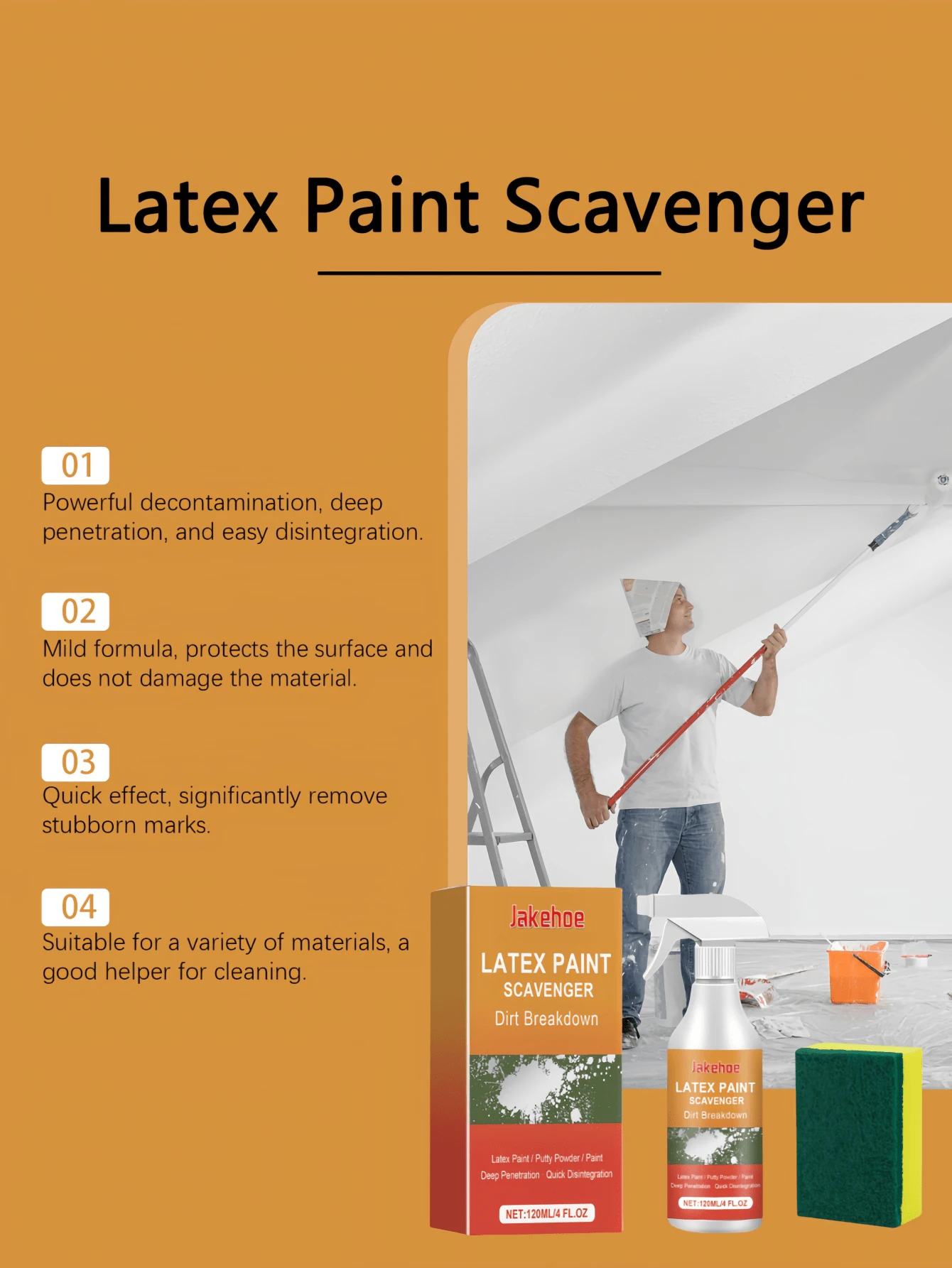 Latex Paint Remover Easy Clean Renovation Residue Remover Putty Powder ...