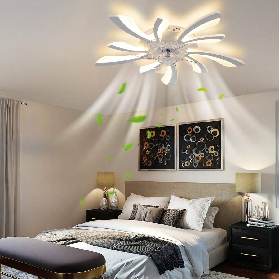31 Inch Dimmable Ceiling Fan With LED Light And Remote Control, Five ...