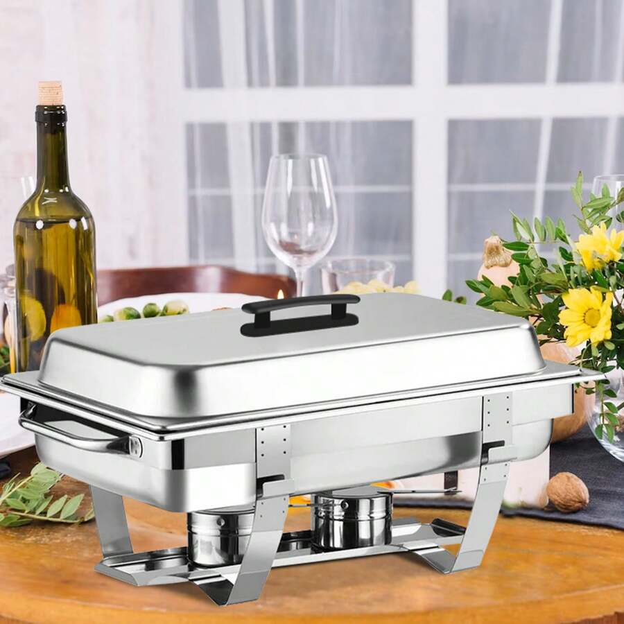 Chafing Dish Buffet Set 2 Pack 8QT Stainless Steel Food Warmer Chafer Complete Set For Home ...