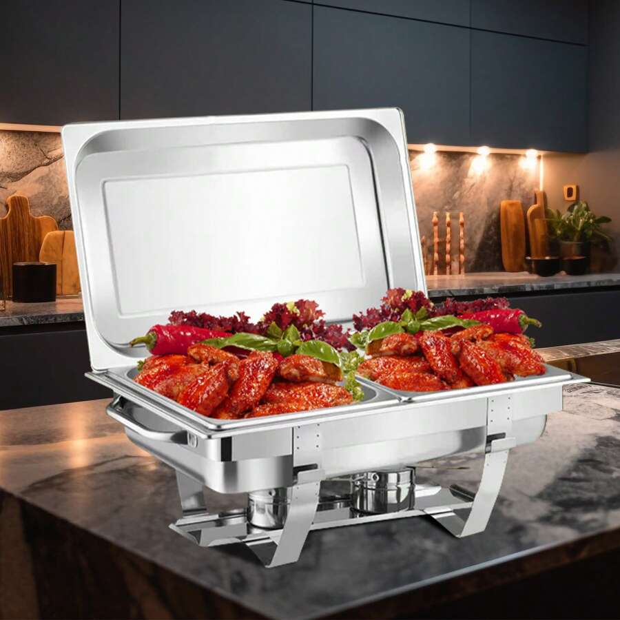 Chafing Dishes For Buffet 2 Pack, 8QT [Elegant & Sturdy] Chafing Dish ...