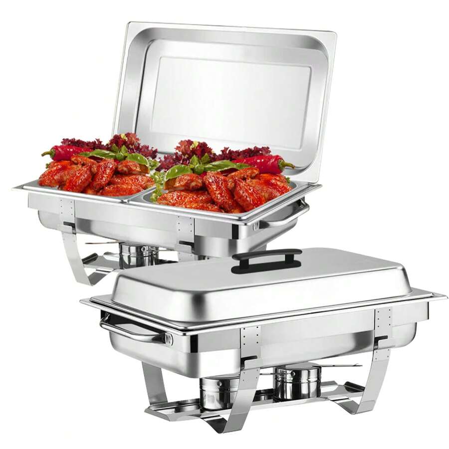 Chafing Dishes For Buffet 2 Pack, 8QT [Elegant & Sturdy] Chafing Dish ...