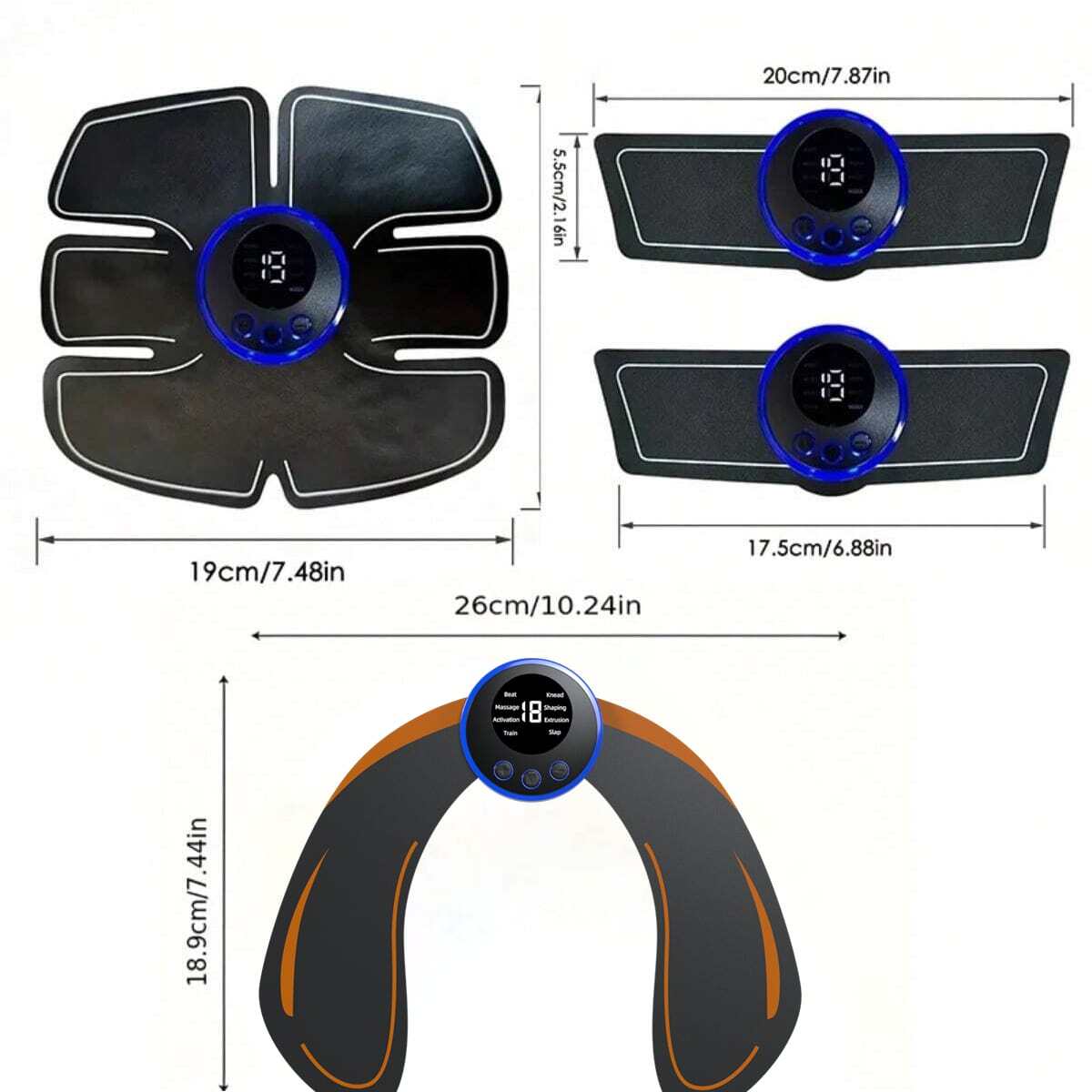 USB Rechargeable EMS Muscle Stimulator, Electric Massage Therapy ...