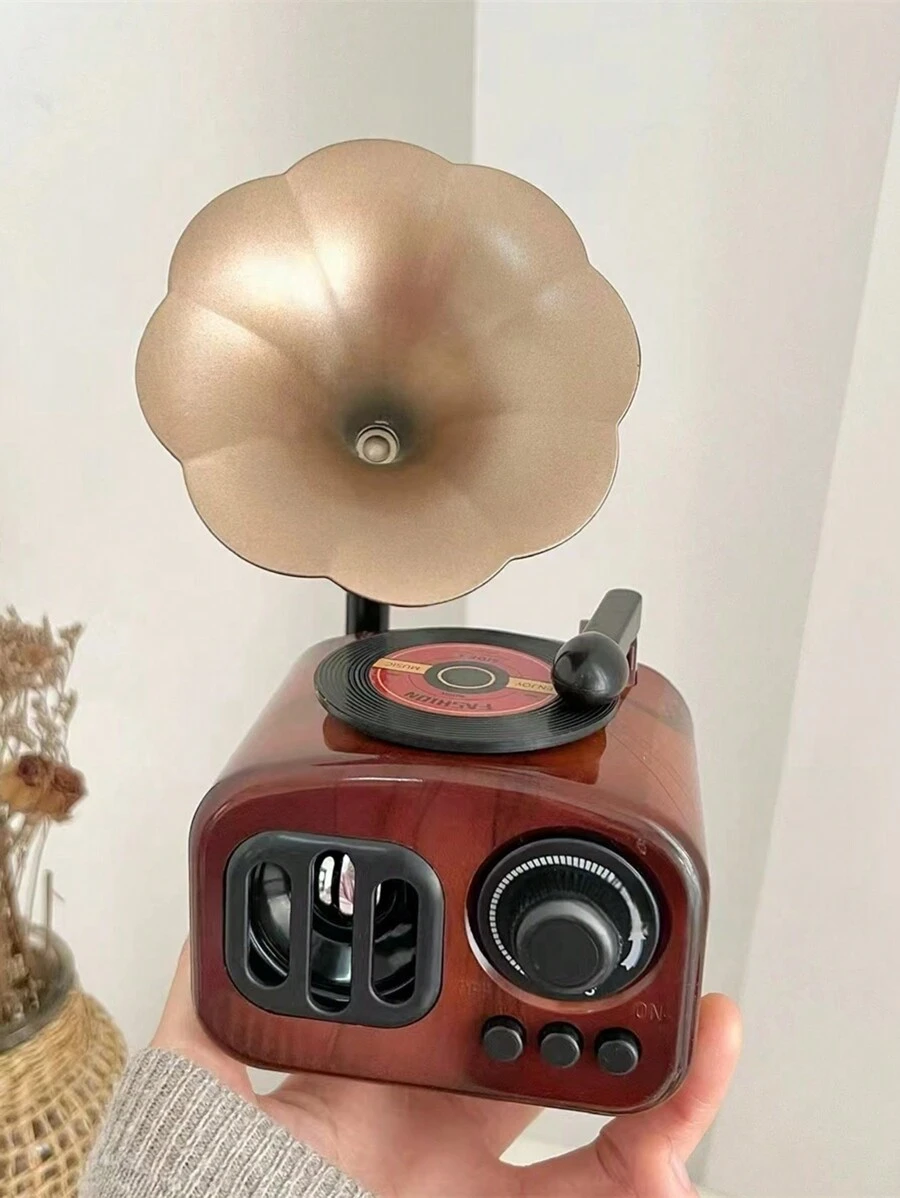 1pc Creative Gramophone Shape Music Box, Retro Music Box Decor, Desktop ...
