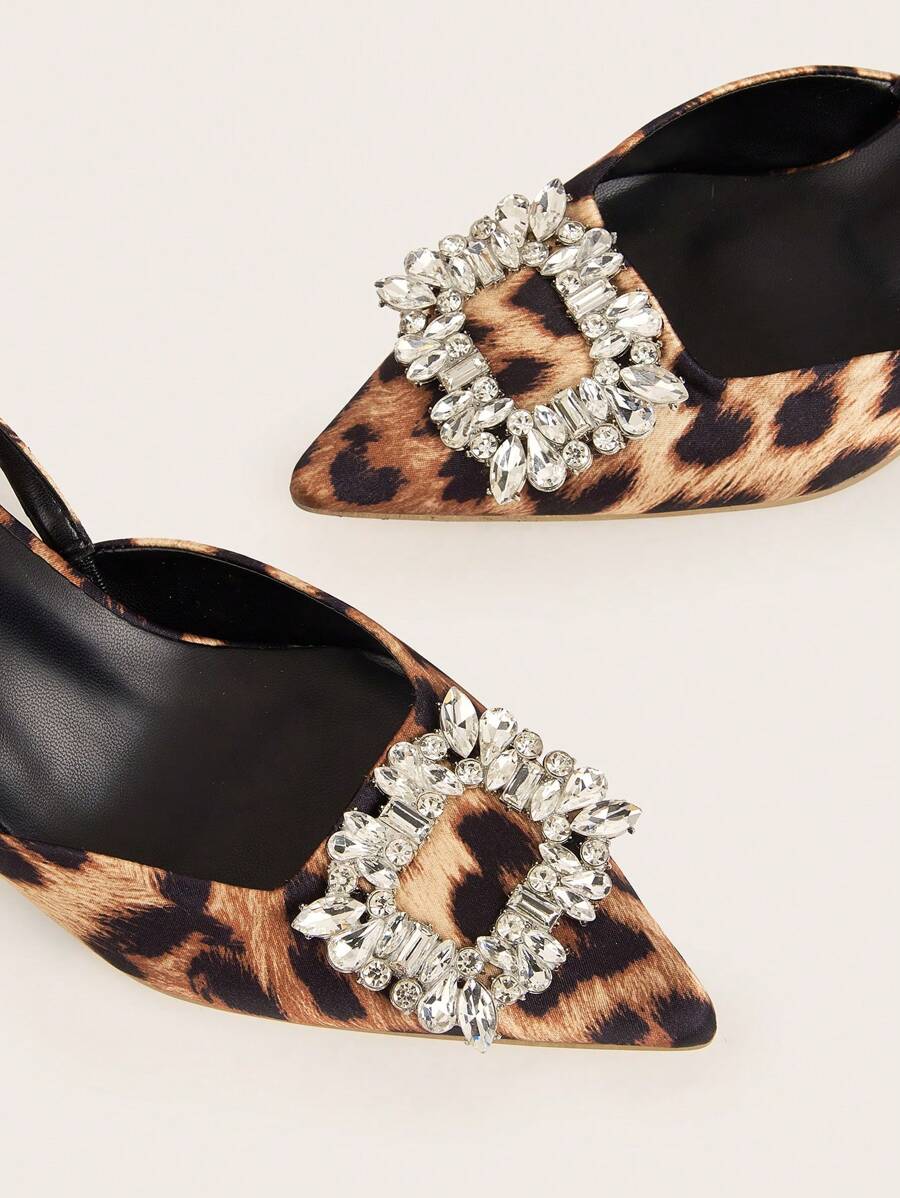 Women's 2024 New Rhinestone High Heel Pointed Toe Pumps, Random Cut ...