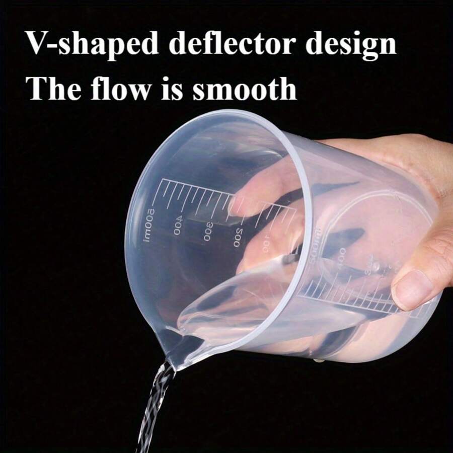 5pcs Clear Plastic Beaker Set 50-250ml For Laboratory Chemicals, Resin ...