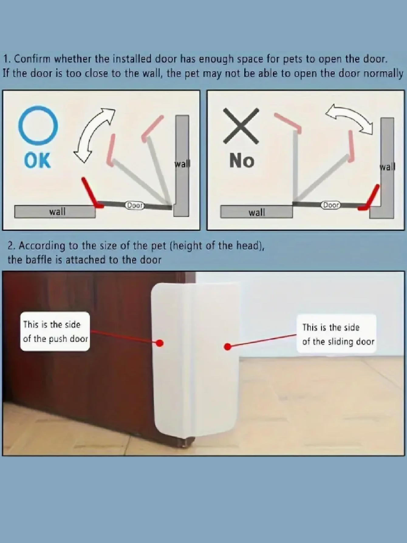 Automatic Cat Door, Dual-Direction Pet Gate With Self-Closing, For Cats ...