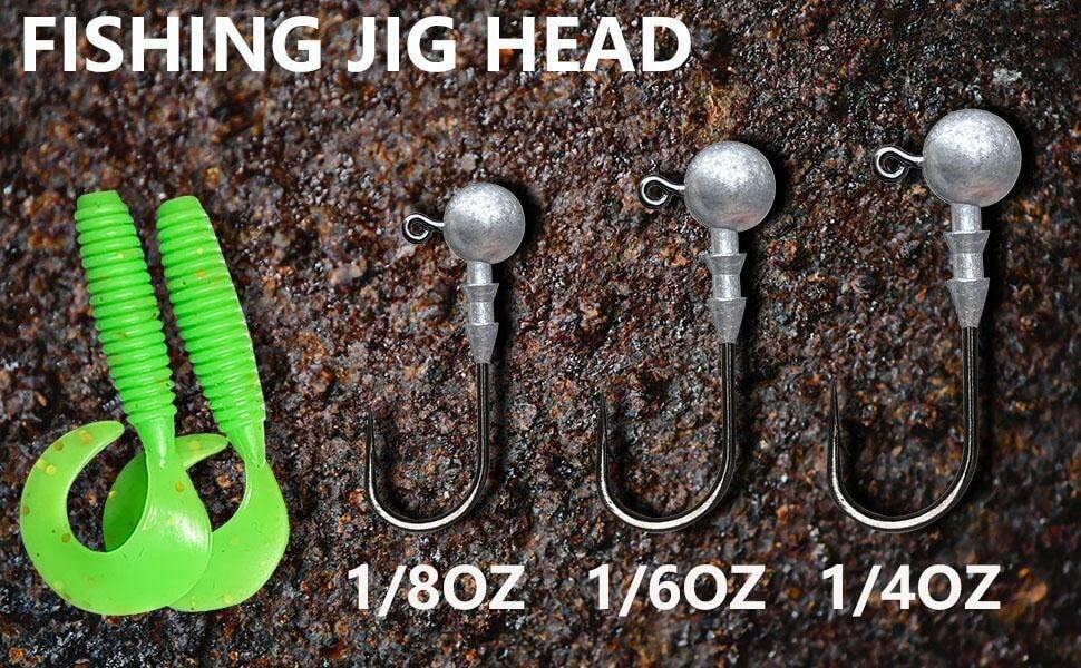 Round Jig Heads Fishing Jigs Saltwater Freshwater Jig Hooks Set Jig ...