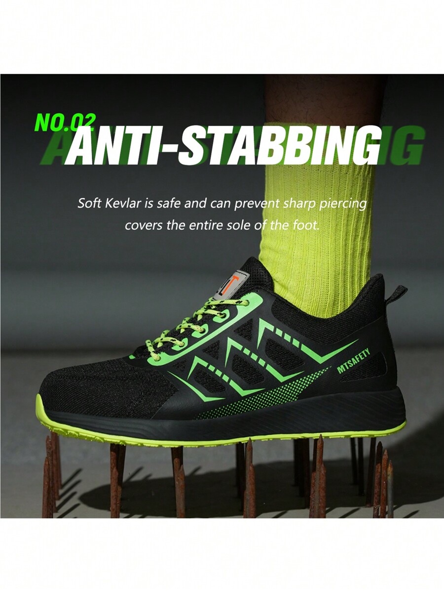 Men's Work Safety Shoes, Indestructible Steel Closed Toe Athletic ...