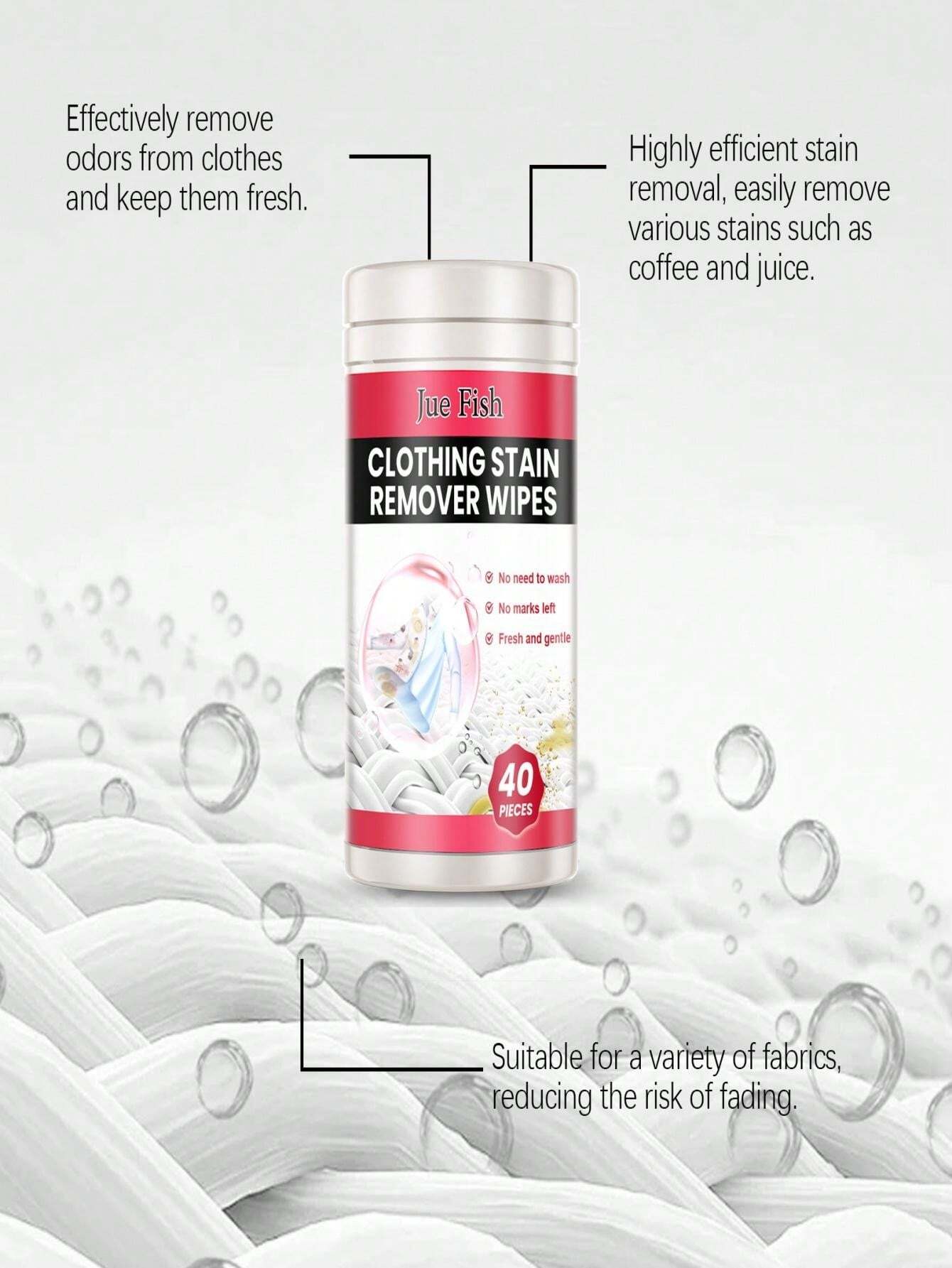 Clothing Stain Remover Wet Wipes - Gentle Cleaning For Persistent Dirt ...