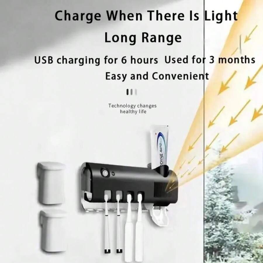 Wall Mounted Intelligent Toothbrush Sterilizer, UV Free, Solar Powered ...
