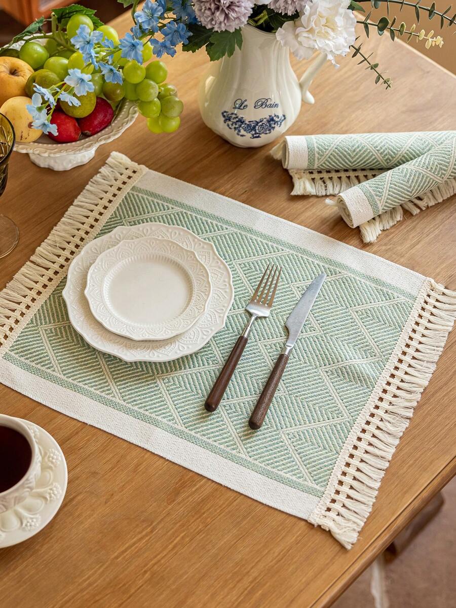1/4/6pcs Rectangular Placemats, Washable & Durable Dining Table Mats ...