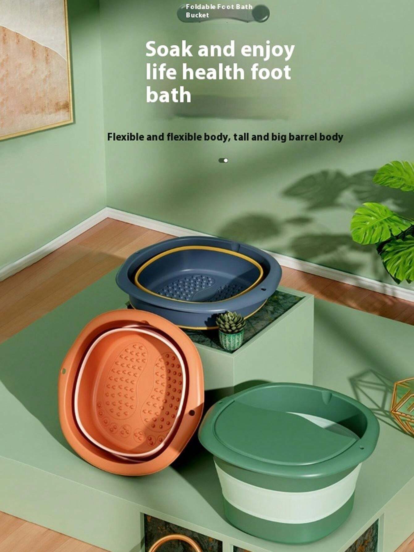 Collapsible Foot Bath Bucket Over Calf Foot Wash Basin Home Foot Bath ...
