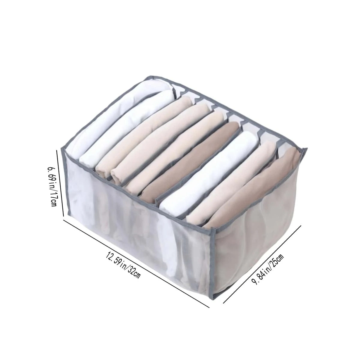 9-Grid Clothes And Pants Storage Box - Classic Style, Fabric Material ...