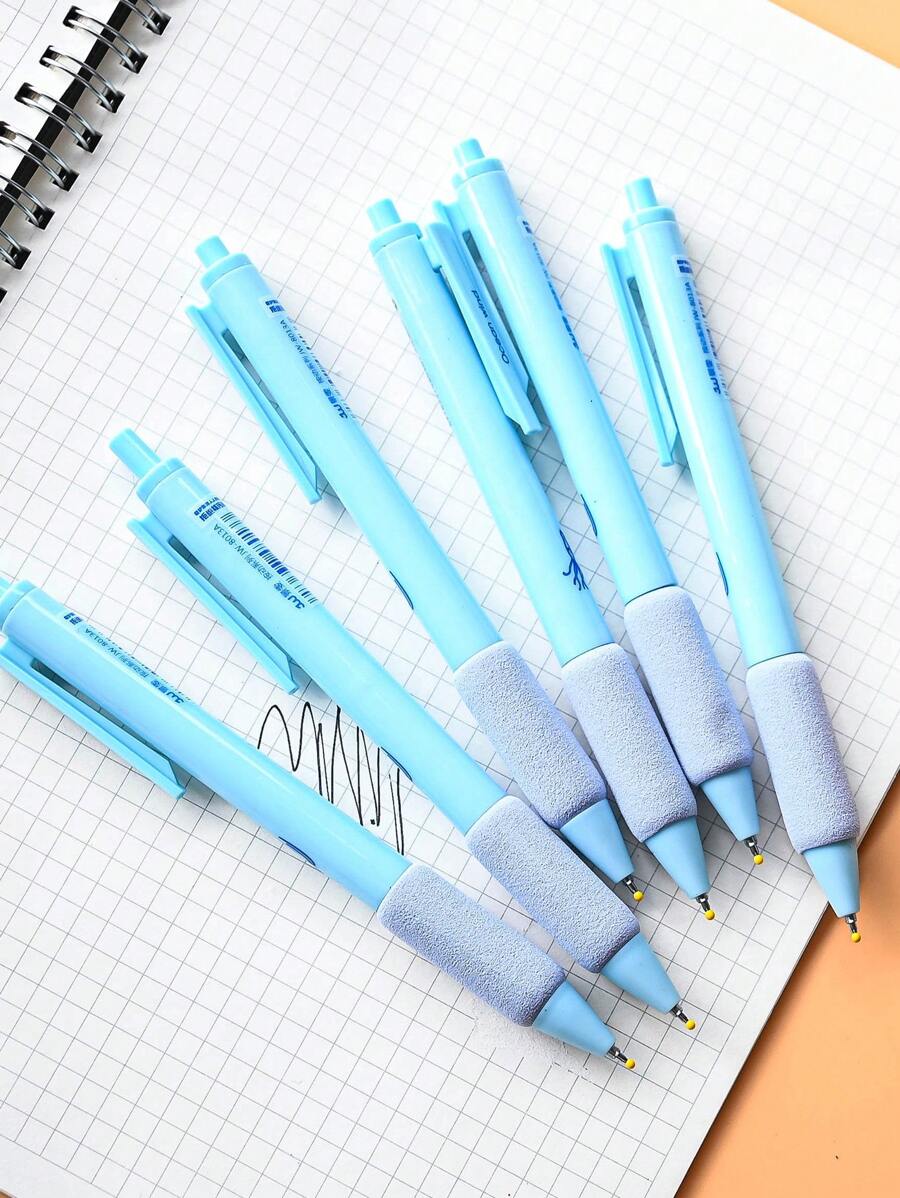 6 Neutral Pens 1 Quick-Drying Pen Cloud Grip Sheath Writing Pen Black ...
