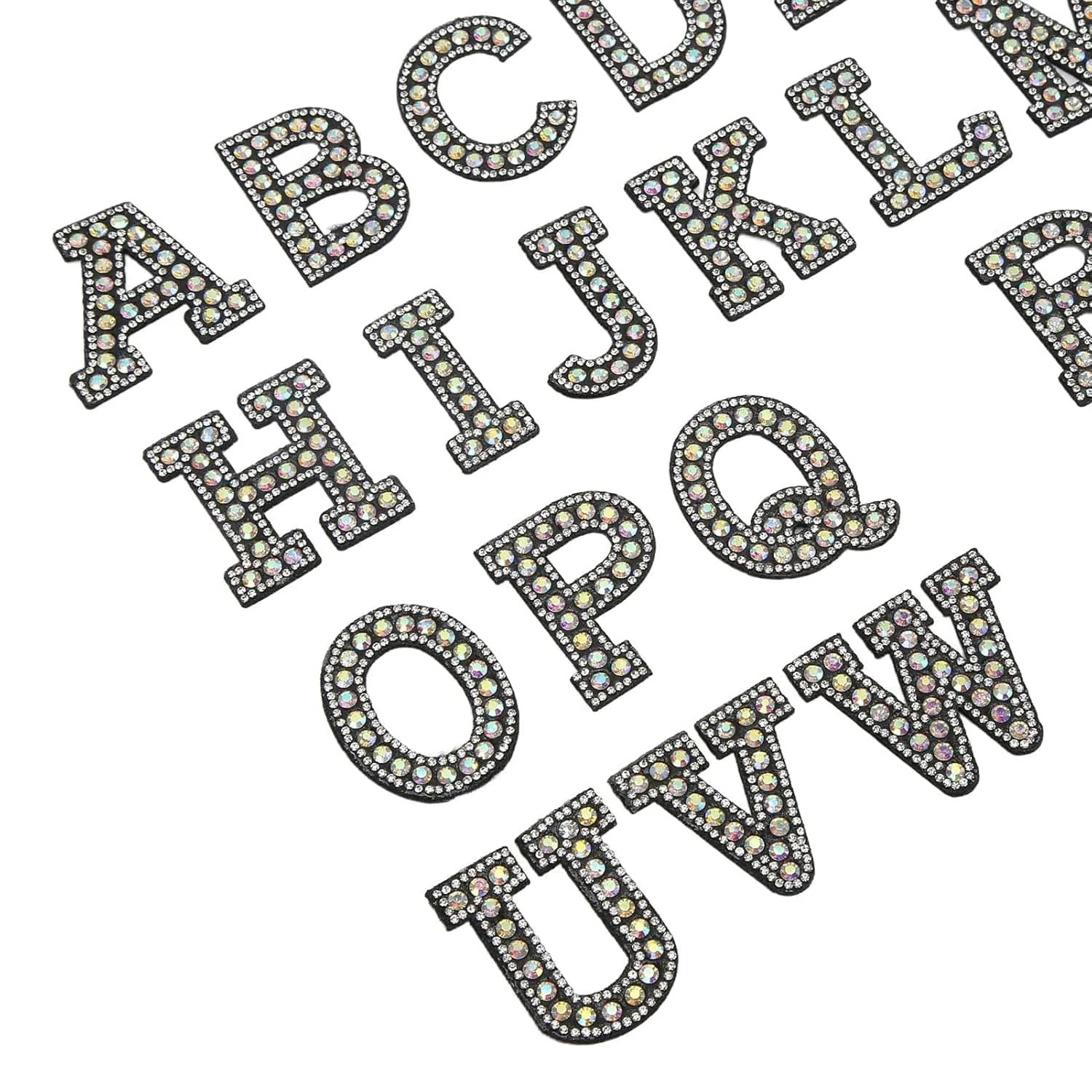 26 Pcs Self Adhesive Pearl Rhinestone Letter Patches A-Z Bling ...