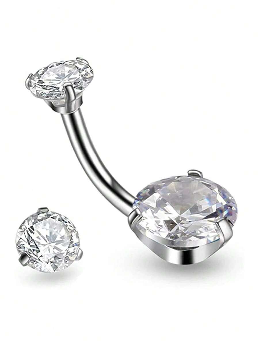 AVYRING 8PCS Belly Piercing Kit - 14G Belly Button Ring With 316L Steel ...