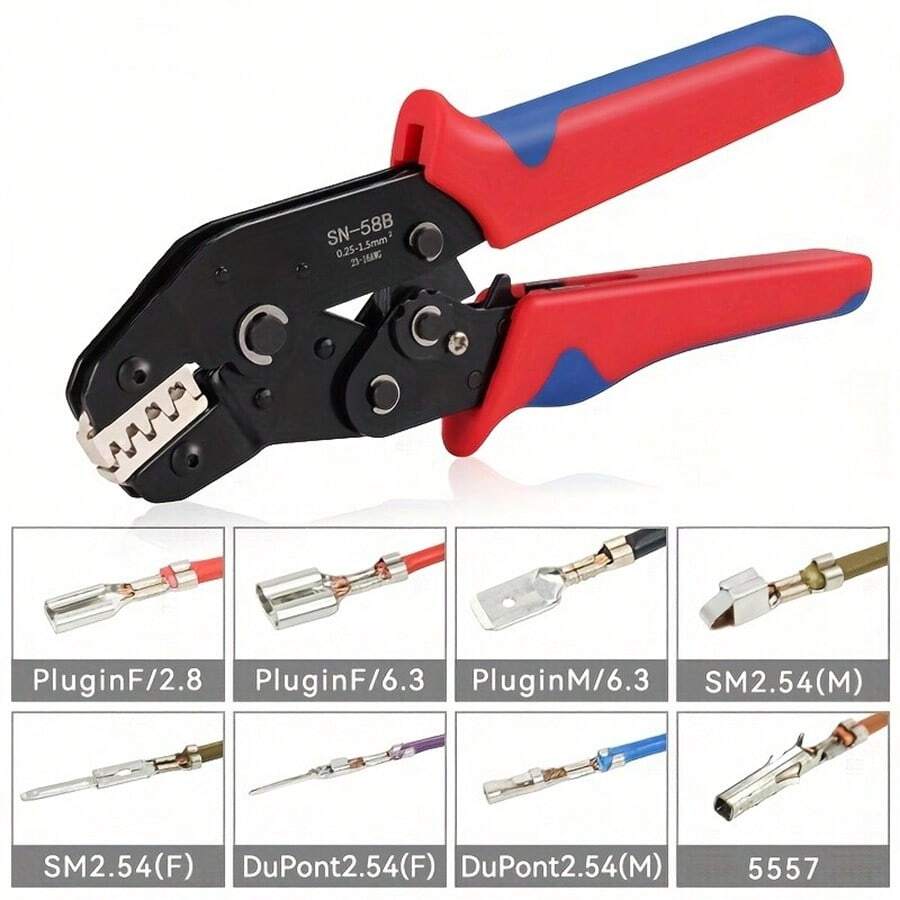1pc SN-58B Steel Wire Crimping Pliers, 0.25-1.5mm² AWG23-16 For Jumper ...