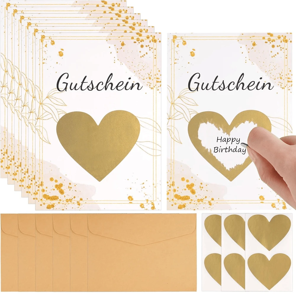 DIY Scratch Cards With Envelopes, Set Of 6 Scratch Cards, Self ...