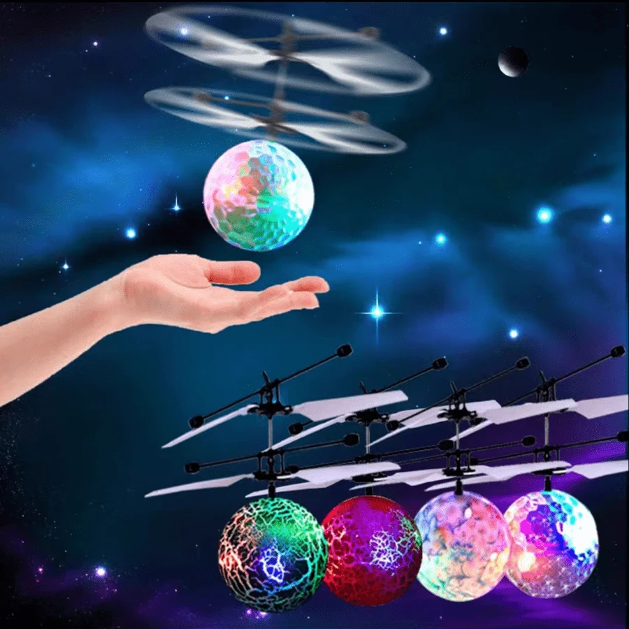 Seven-Color Light Crystal Ball Induction Aircraft. Induction Crystal ...