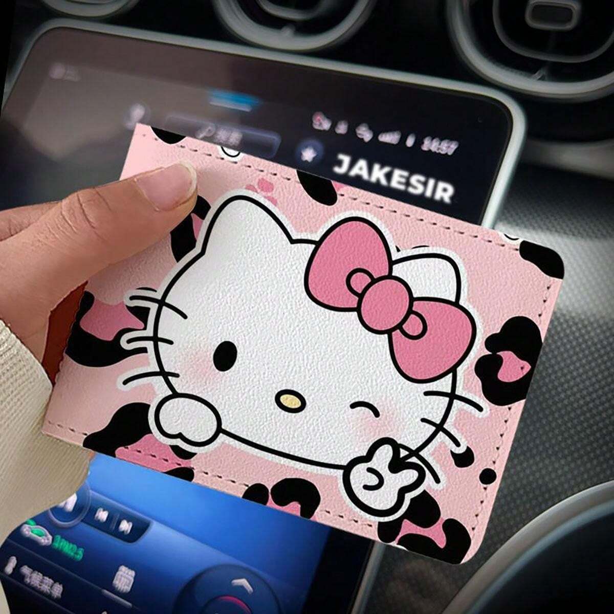 1 Pc Cute Kitty/ Car Driver's License And Vehicle Registration Cover 2 ...
