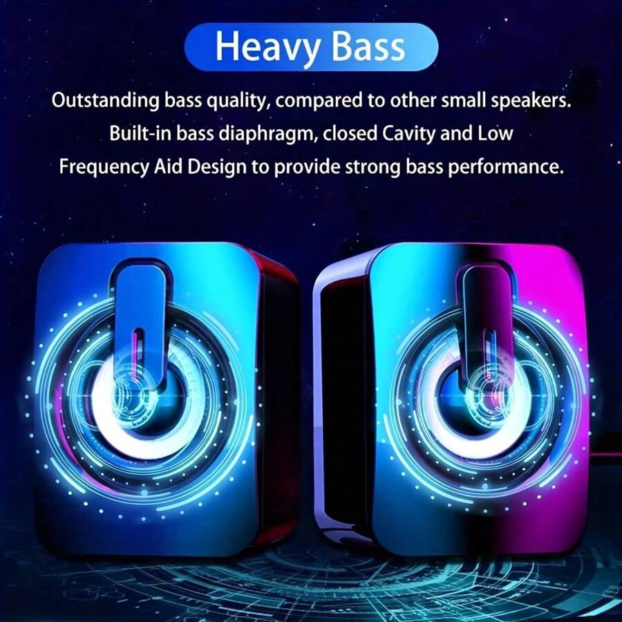 Computer Speakers PC Sound Box HIFI Stereo Microphone USB Wired Caixa ...