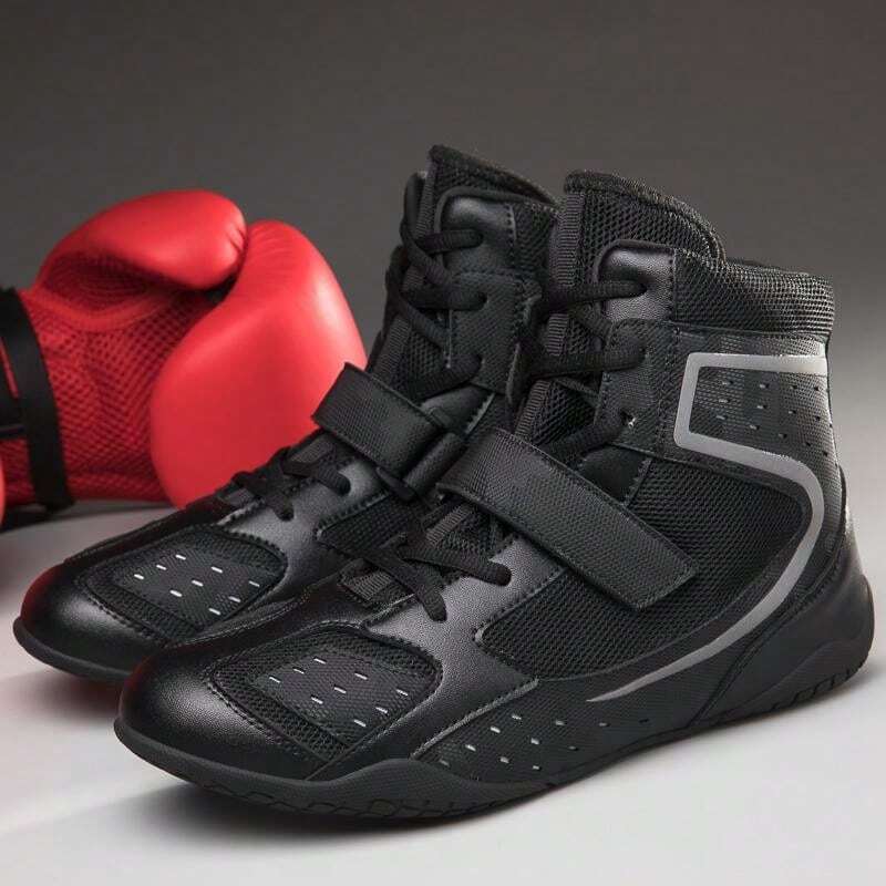 Professional Wrestling Shoes, Men Boxing High-Top Shoes, MMA Training ...